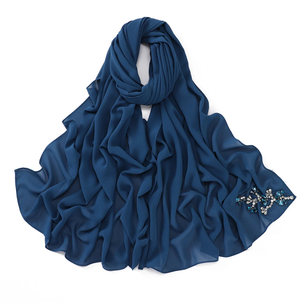 Wholesale Floral Diamond Premium Chiffon Hijab Islamic Scarf – Rose ...